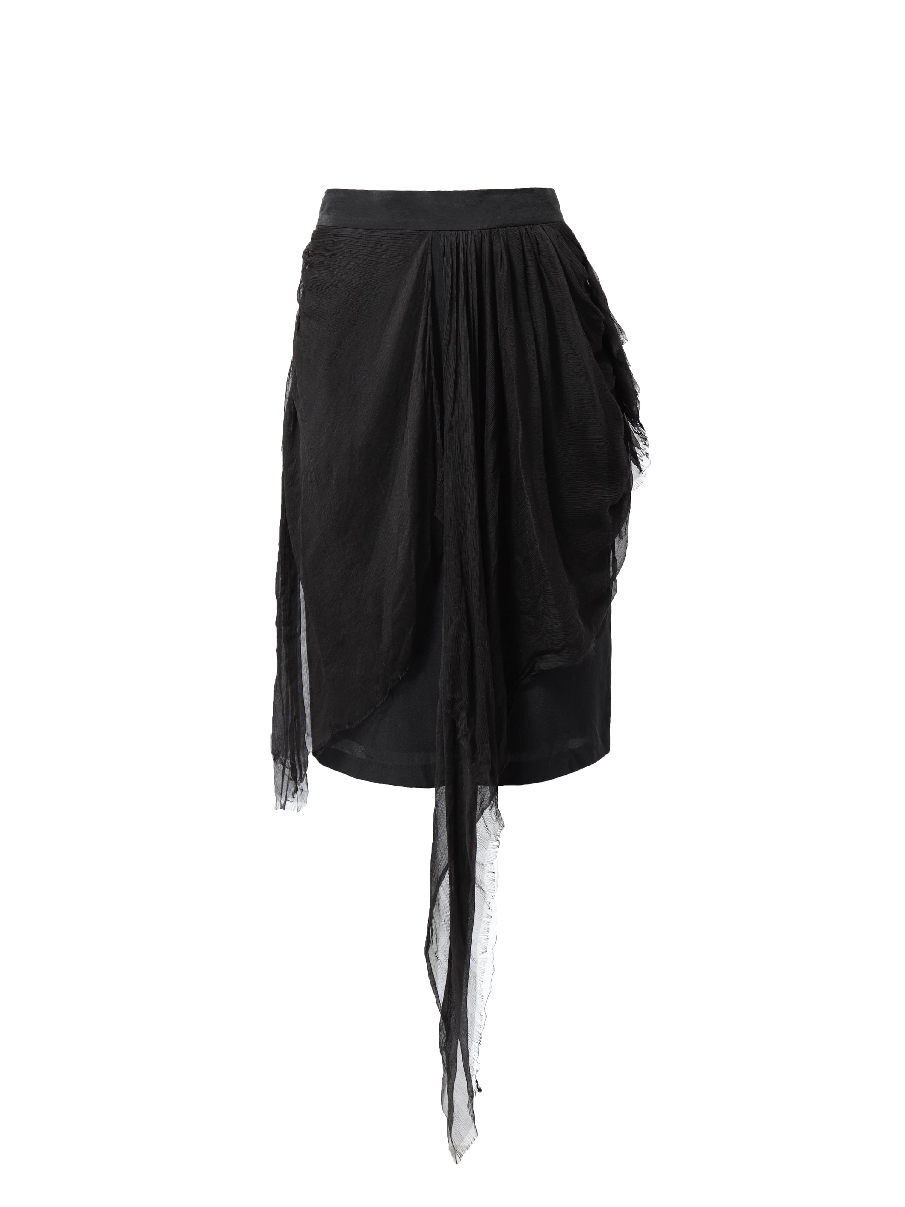 Black Asymmetric Mesh Skirt | UNCONDITIONAL