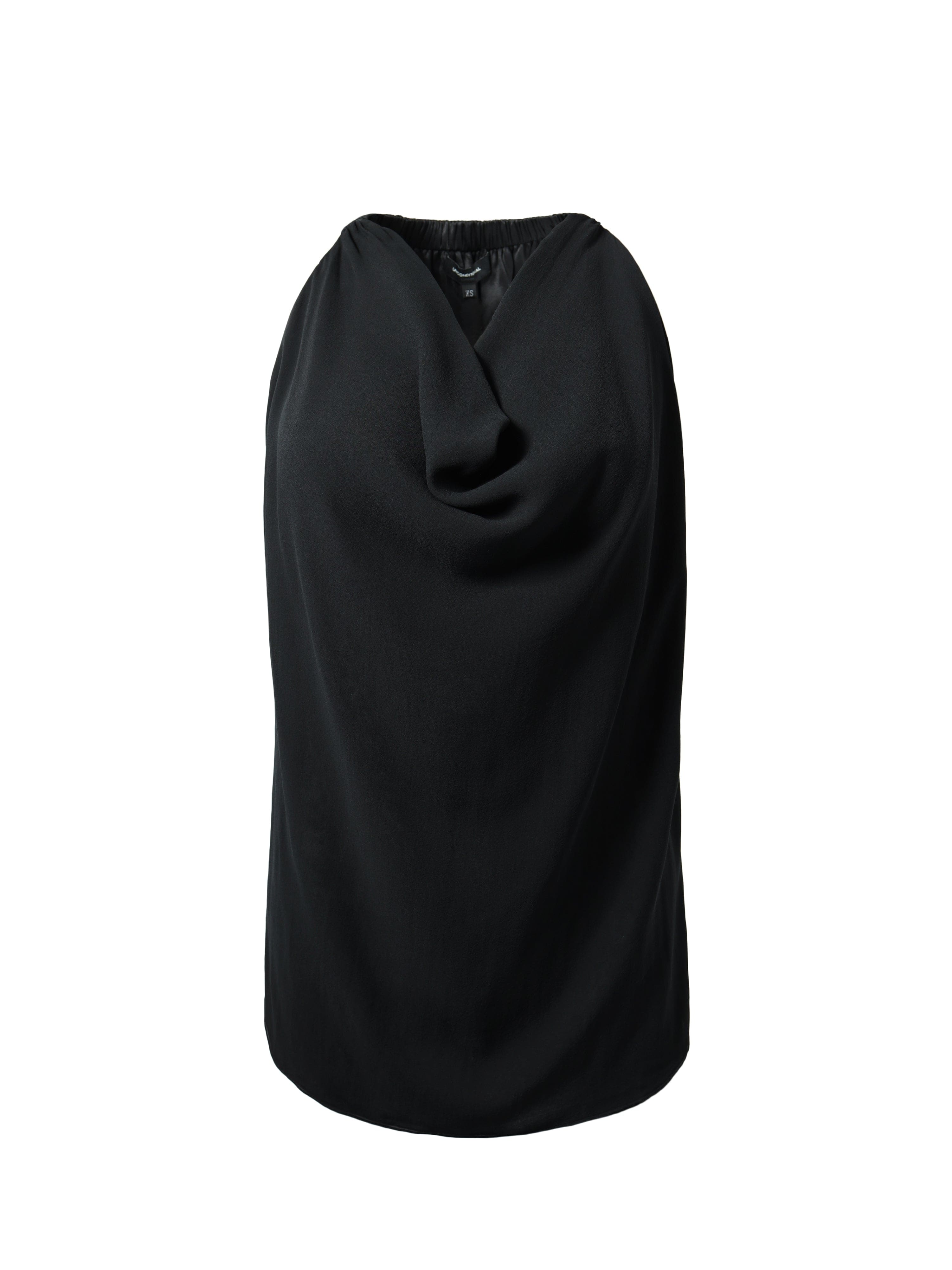 Black Cowl Neck Silk Top | UNCONDITIONAL
