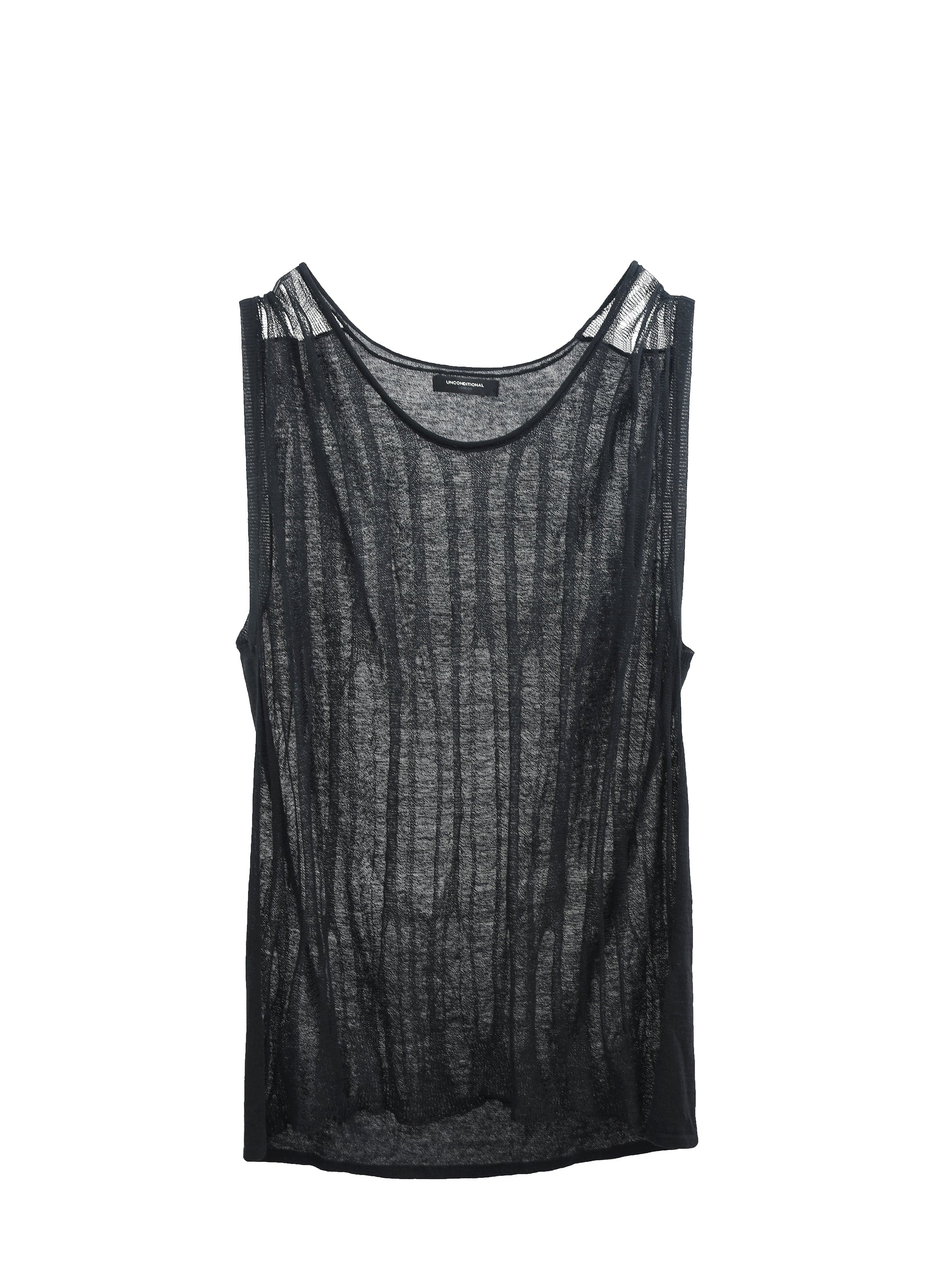Black Fine Knit Vest | UNCONDITIONAL
