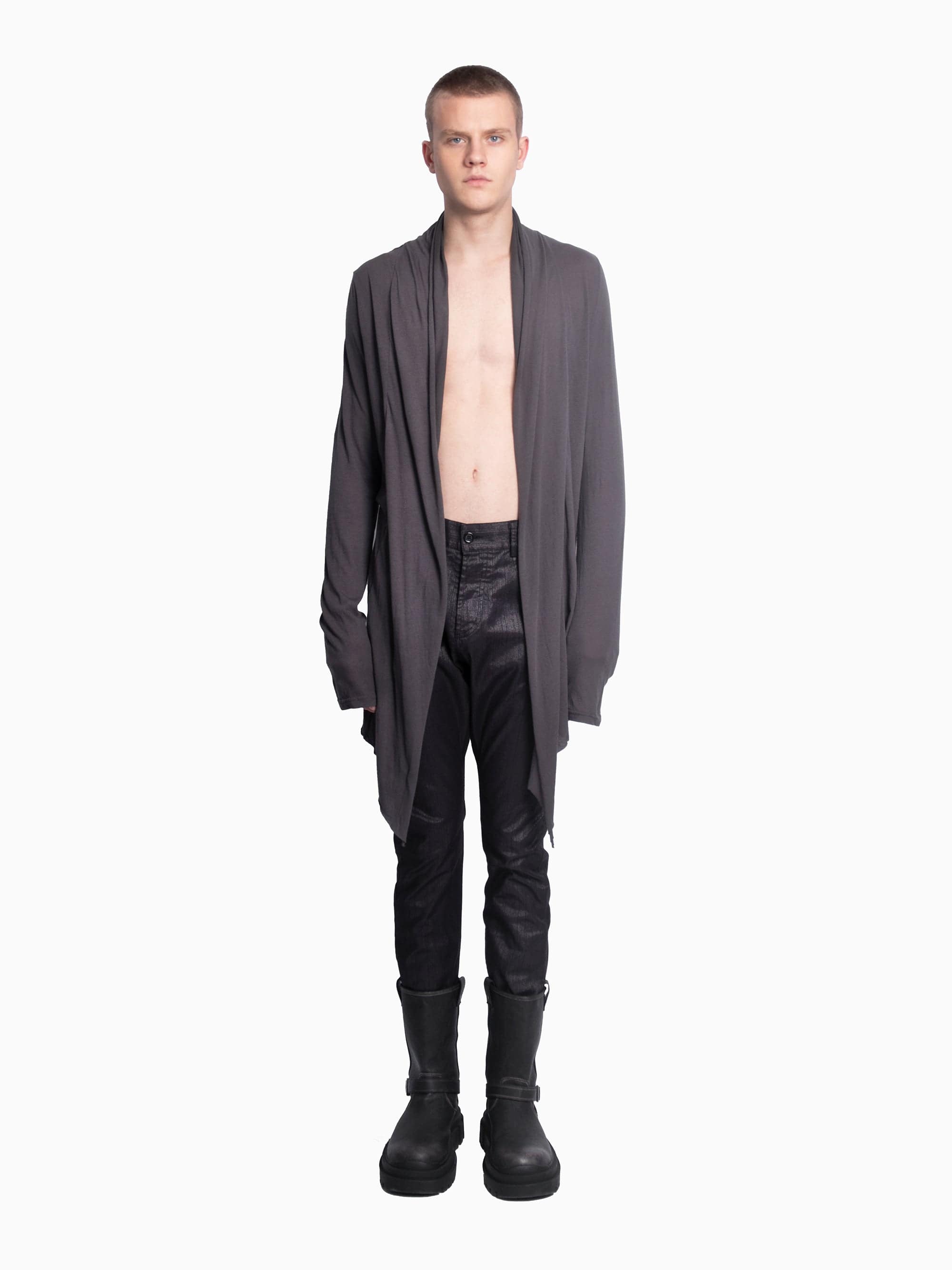 Dark Grey Drape Cardigan | UNCONDITIONAL