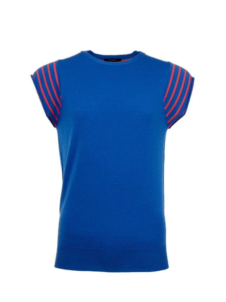 Knit Wool Stripy Sleeveless Top | UNCONDITIONAL