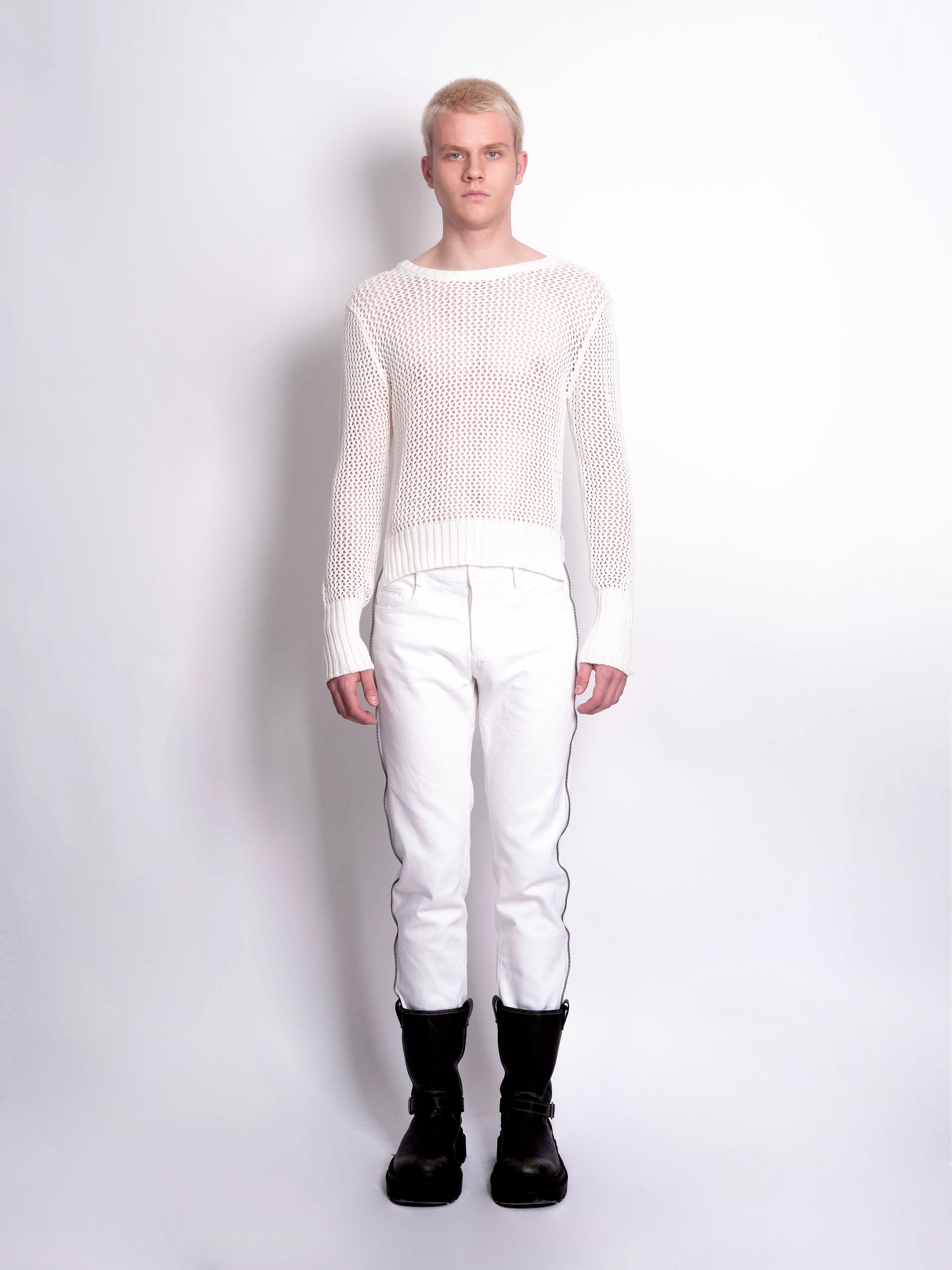 White Knitted Jumper with Tail | UNCONDITIONAL