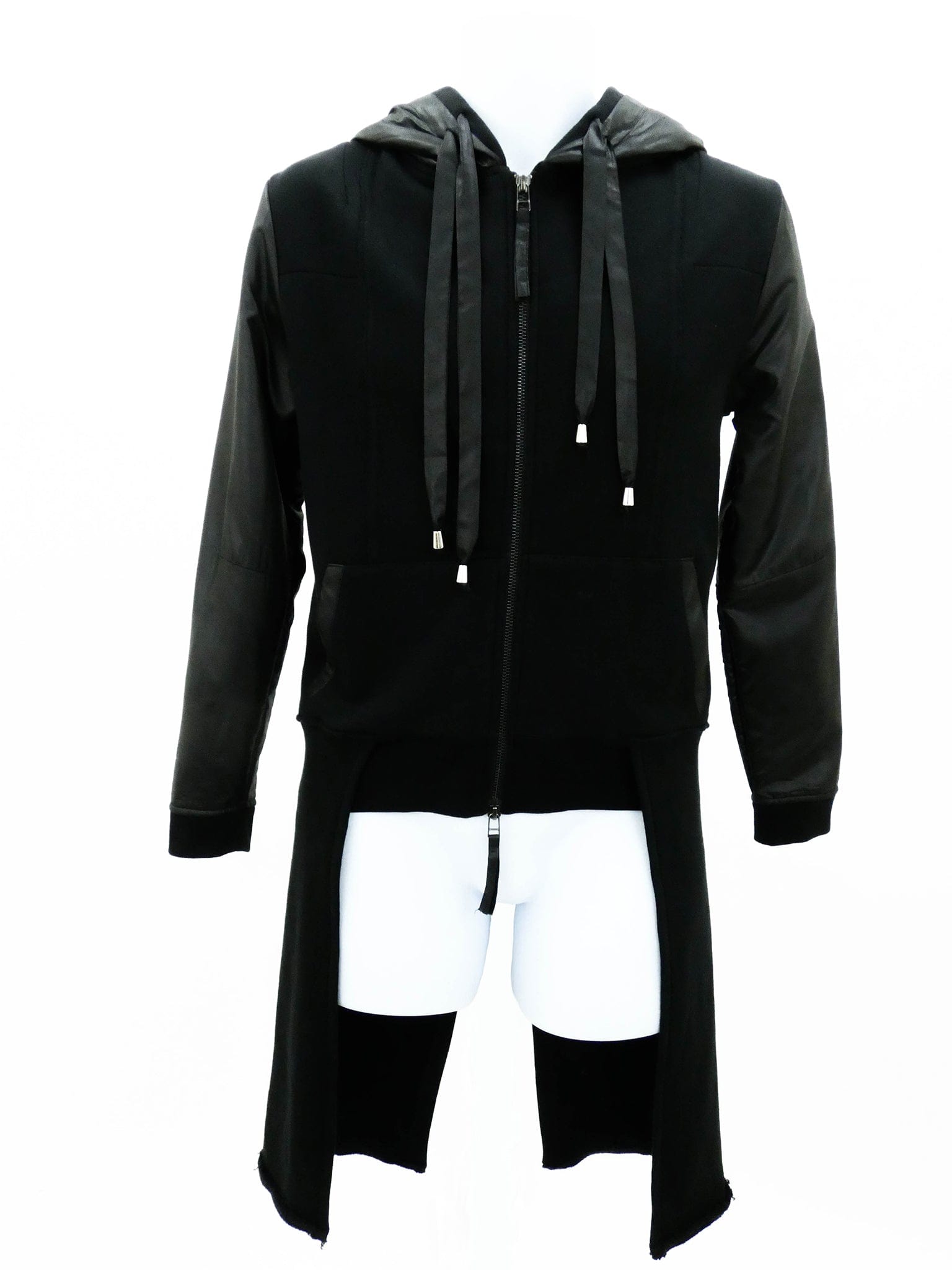 Black Zipped Hoodie with Tail | UNCONDITIONAL