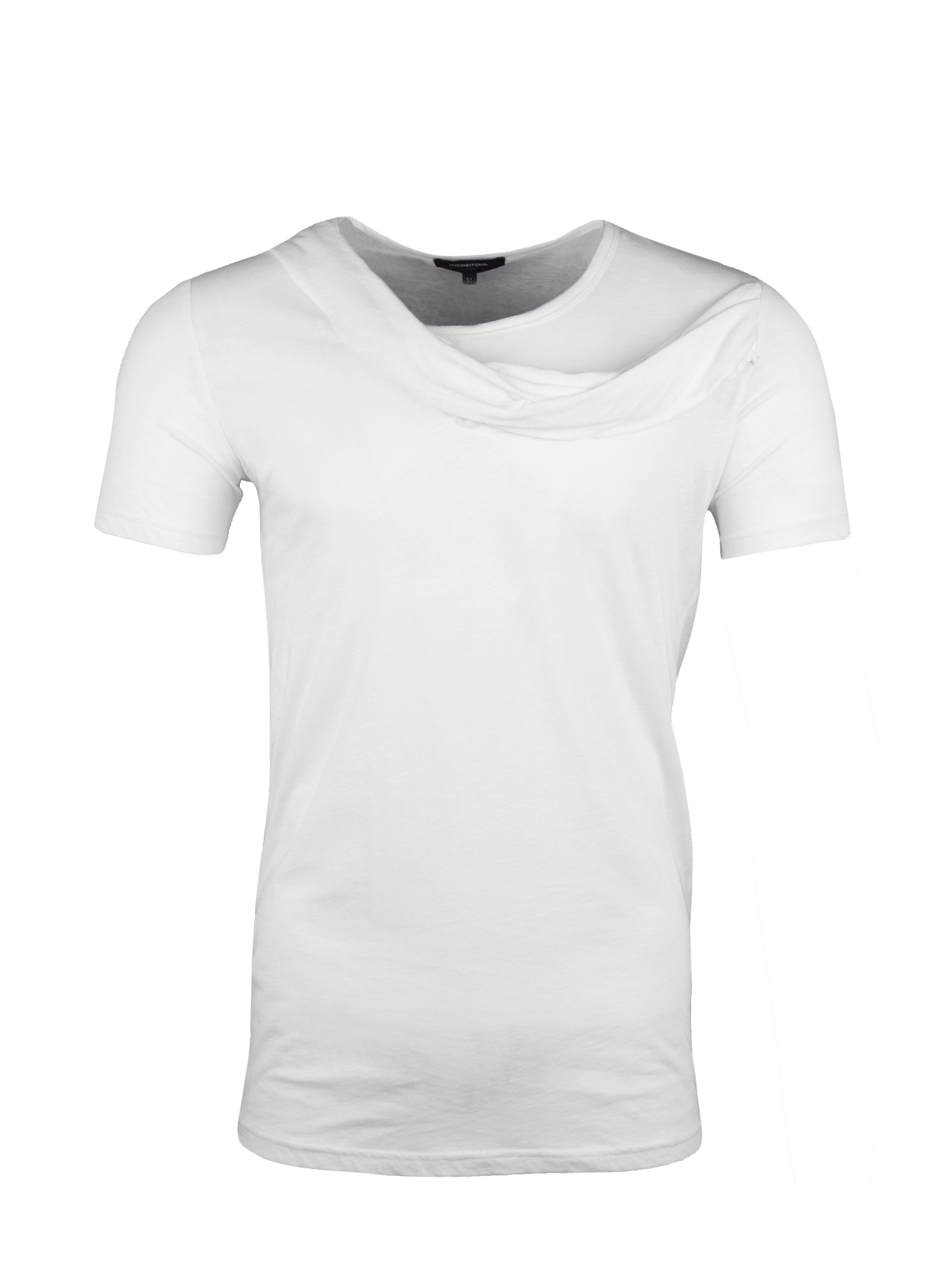 White Swoop Neck Layered T-Shirt | UNCONDITIONAL