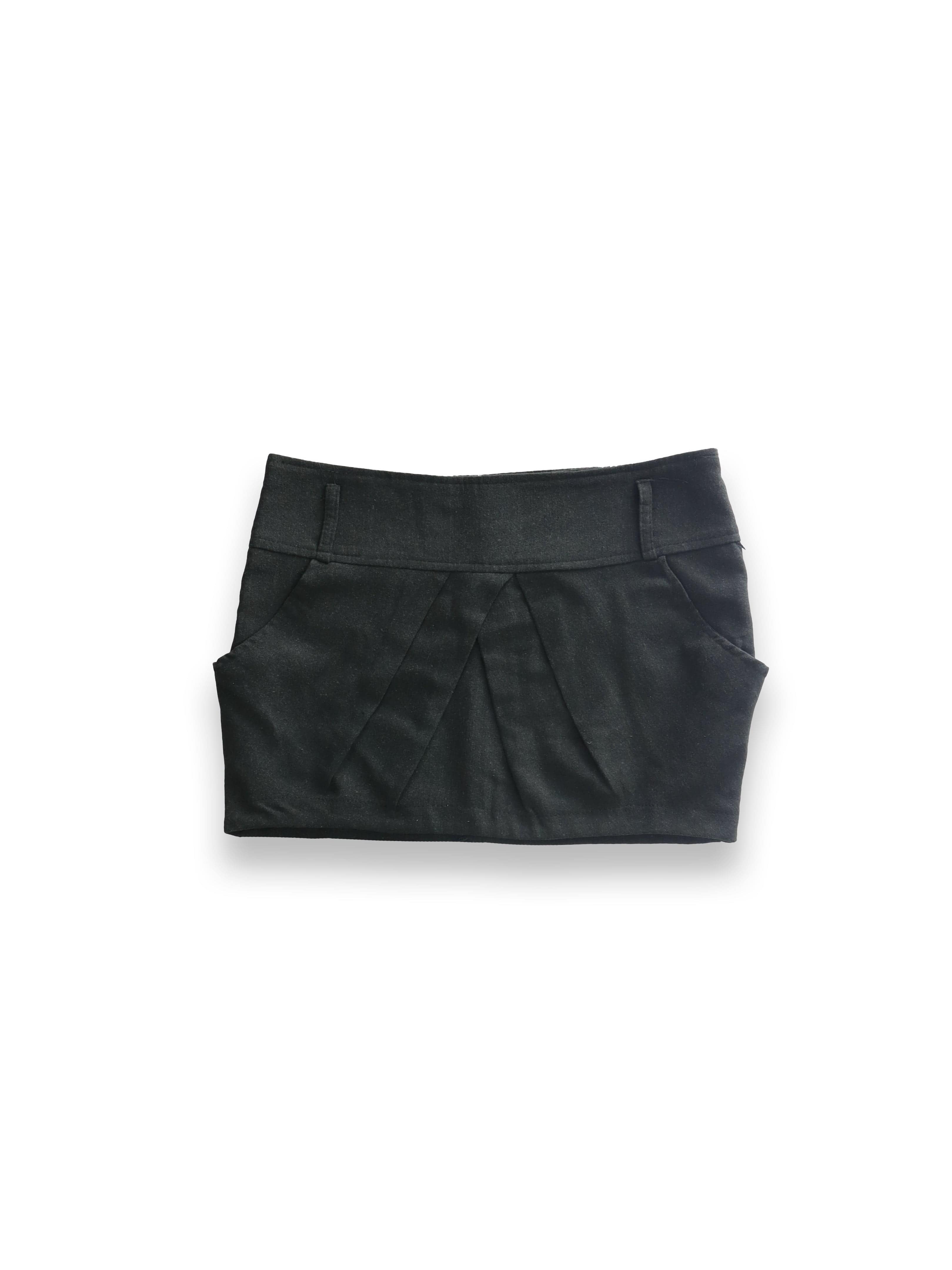 woollen Dark Green Mini Skirt | UNCONDITIONAL
